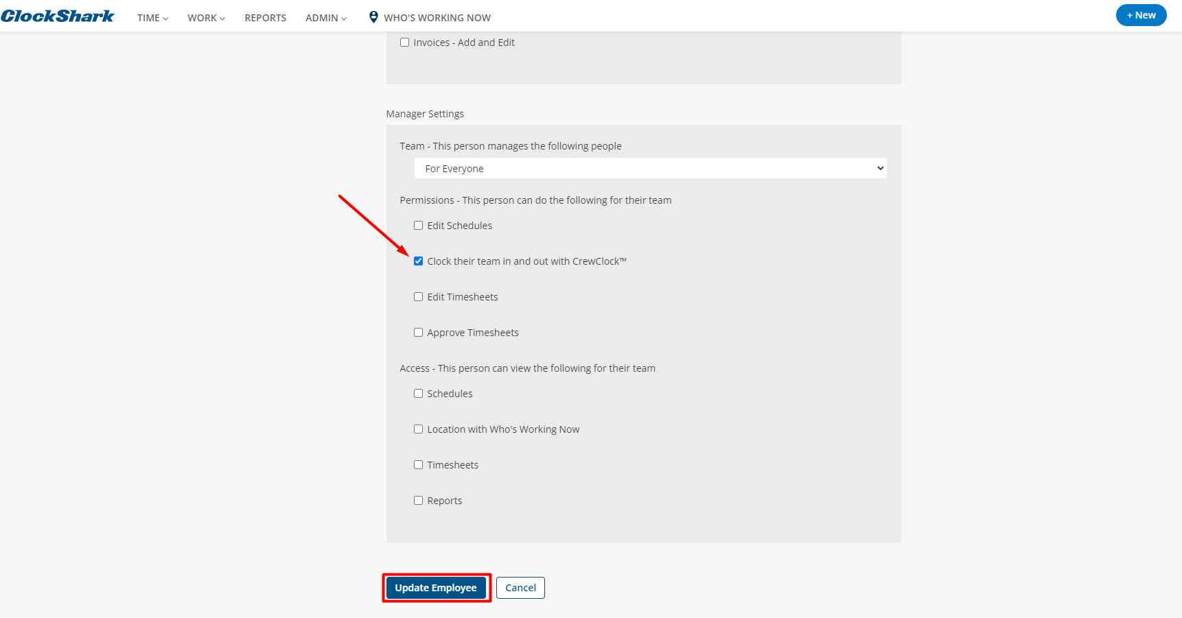 Using Crew Clock to Punch Your Crew in via Mobile